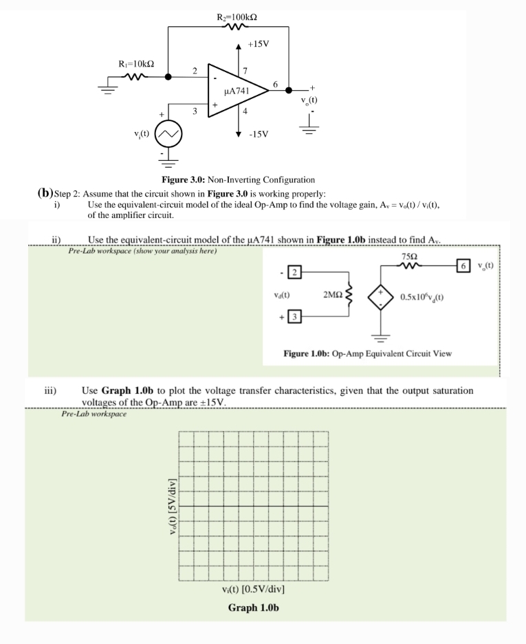 Solved Figure 3.0: Non-Inverting Configuration (b) Step 2: | Chegg.com
