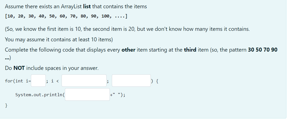 Solved Assume There Exists An Arraylist List That Contains 9246