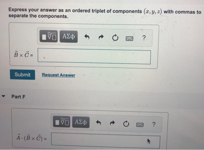 Solved Express Your Answer As An Ordered Triplet Of 