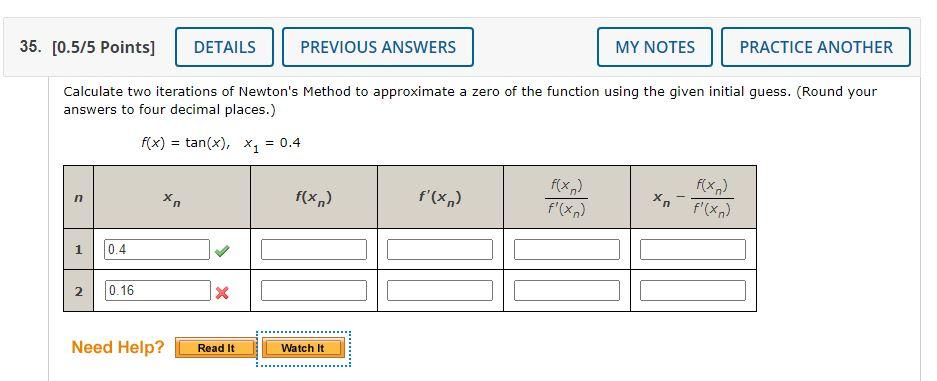 Solved Calculate two iterations of Newton's Method to | Chegg.com