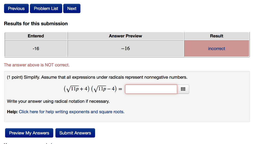 Solved PreviousS Problem List Next Results for this | Chegg.com