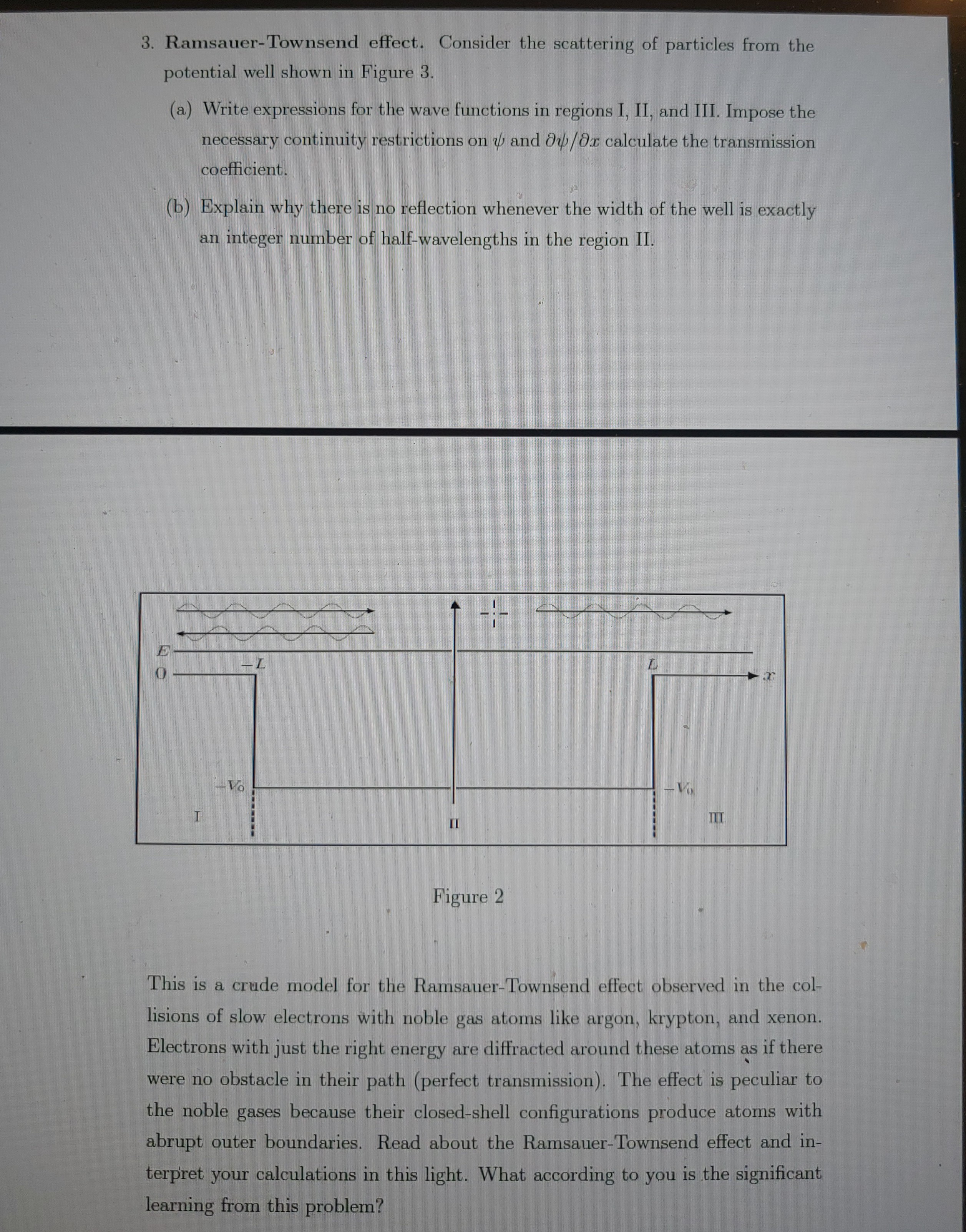 Solved 3. Ramsauer-Townsend effect. Consider the scattering | Chegg.com
