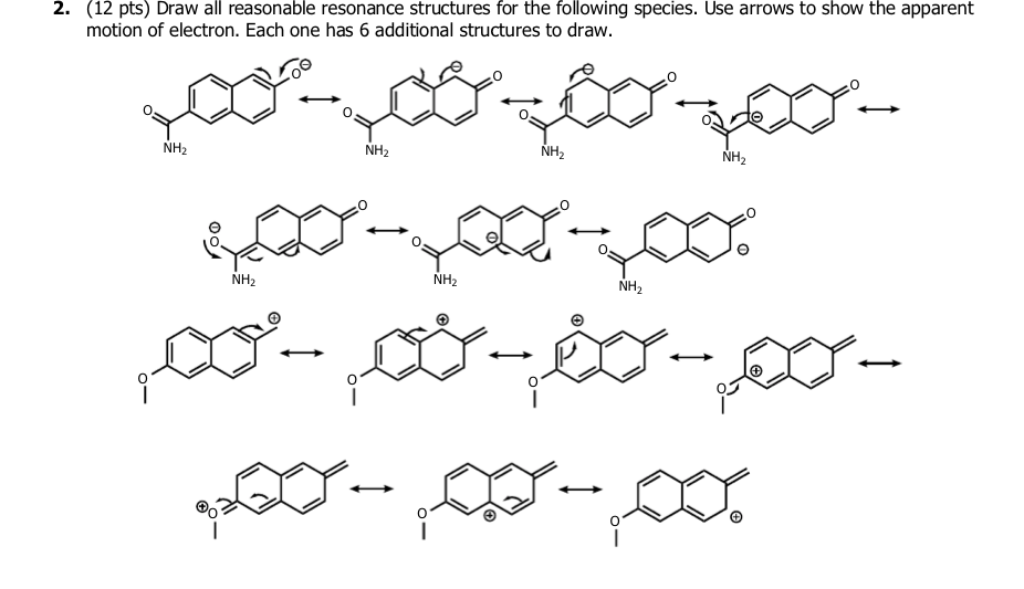 Solved (12 pts) Draw all reasonable resonance structures for | Chegg.com