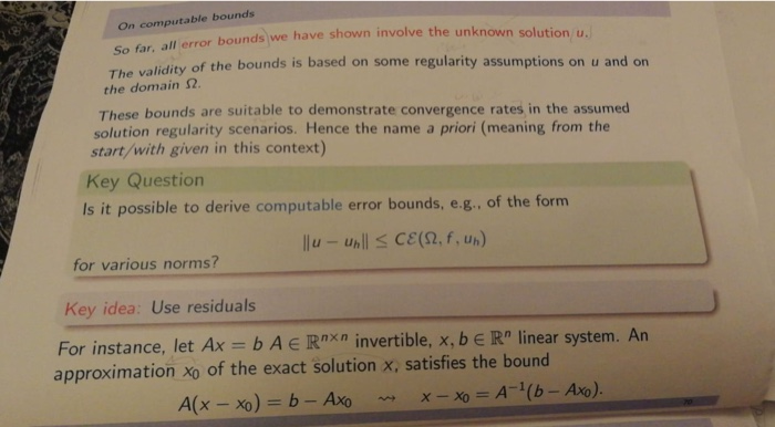 Solved On computable bounds So far, all error bounds we have | Chegg.com