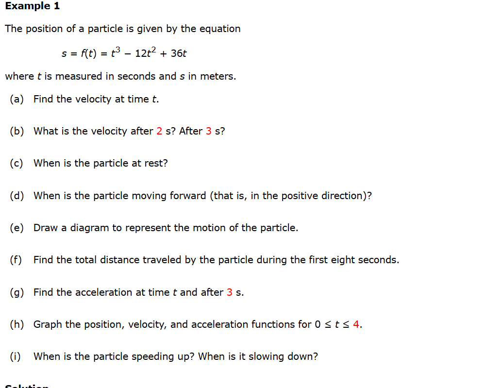 Solved by an EXPERT Example 1The position of a particle is given by the ...
