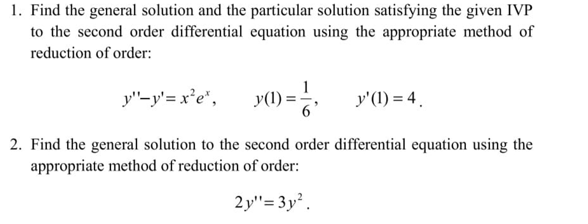 Find the general solution and the particular solution | Chegg.com