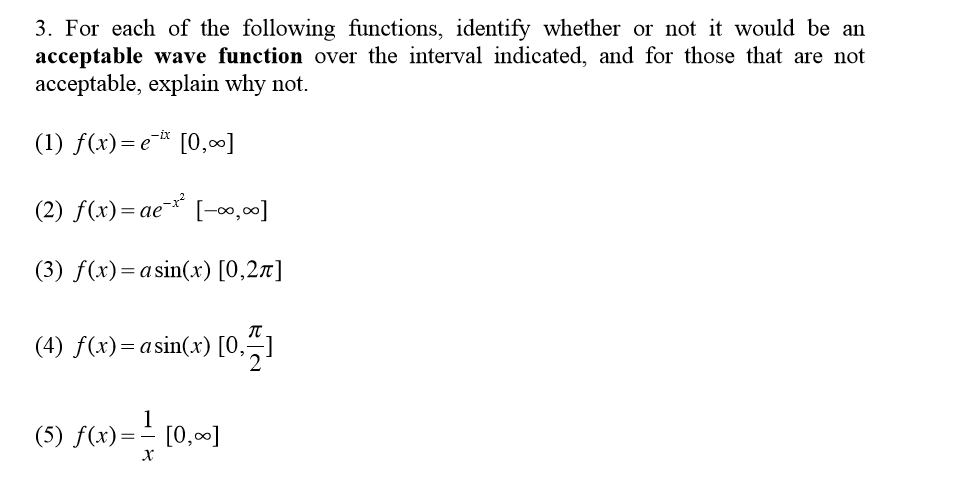 Solved 3. For each of the following functions, identify | Chegg.com