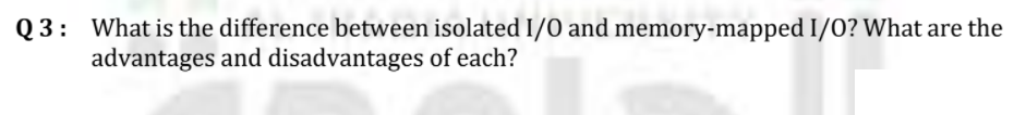 Solved Q3: What is the difference between isolated I/O and | Chegg.com