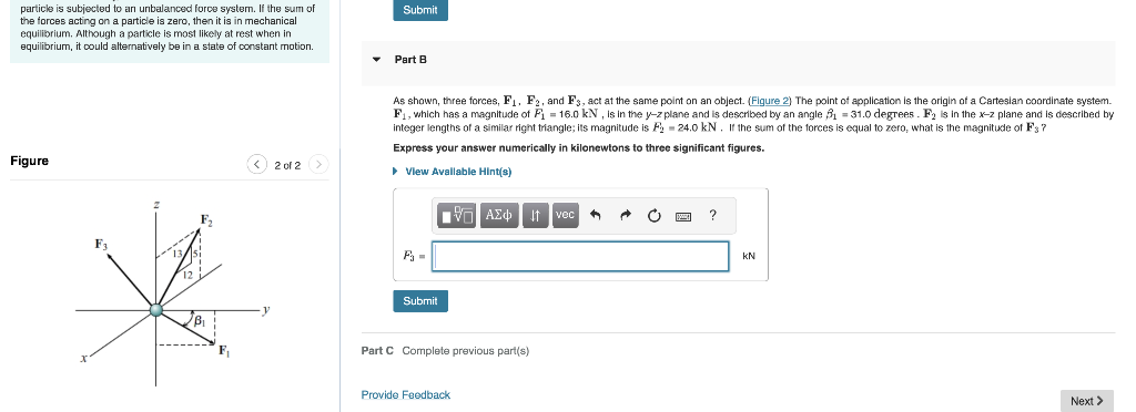 Solved Part A Review The following three force vectors act | Chegg.com