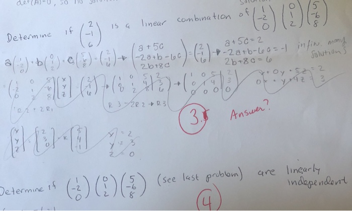 Solved Determine if (2 -1 6) is a linear combination of (1 | Chegg.com
