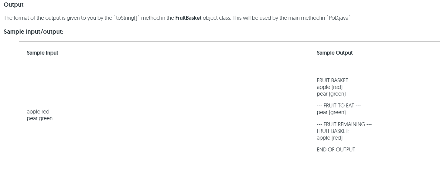 Today you will be given a Frult class. From this, you | Chegg.com
