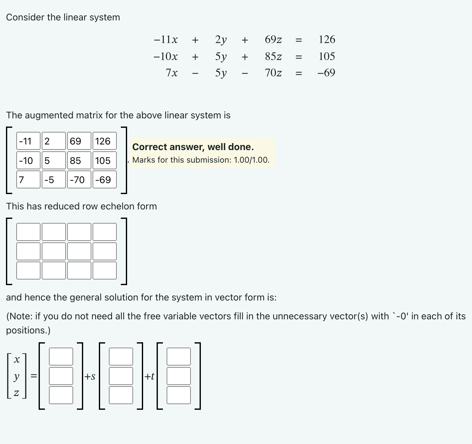 Solved Consider the linear | Chegg.com