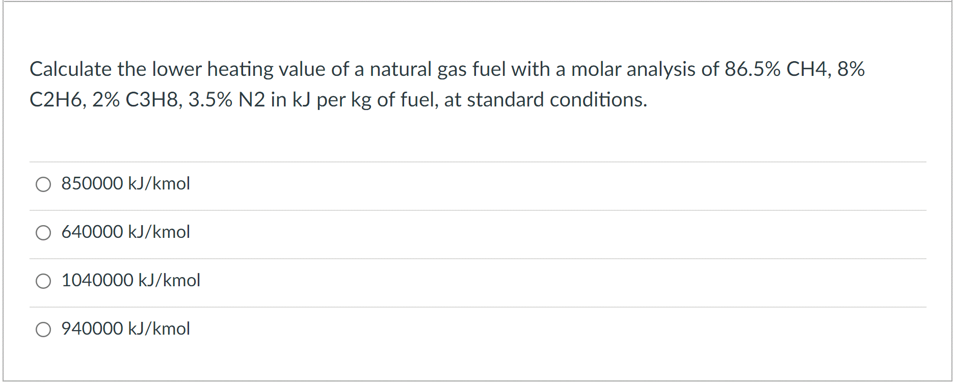 Solved Calculate the lower heating value of a natural gas | Chegg.com