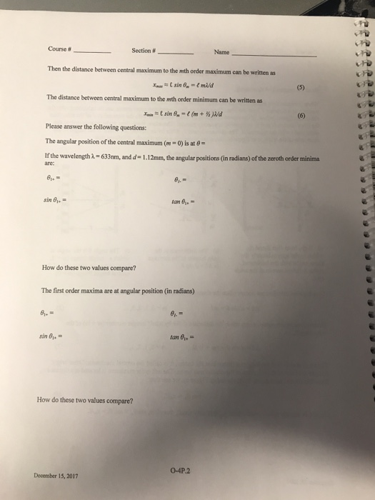 Solved Course -Section Name Then the distance between | Chegg.com