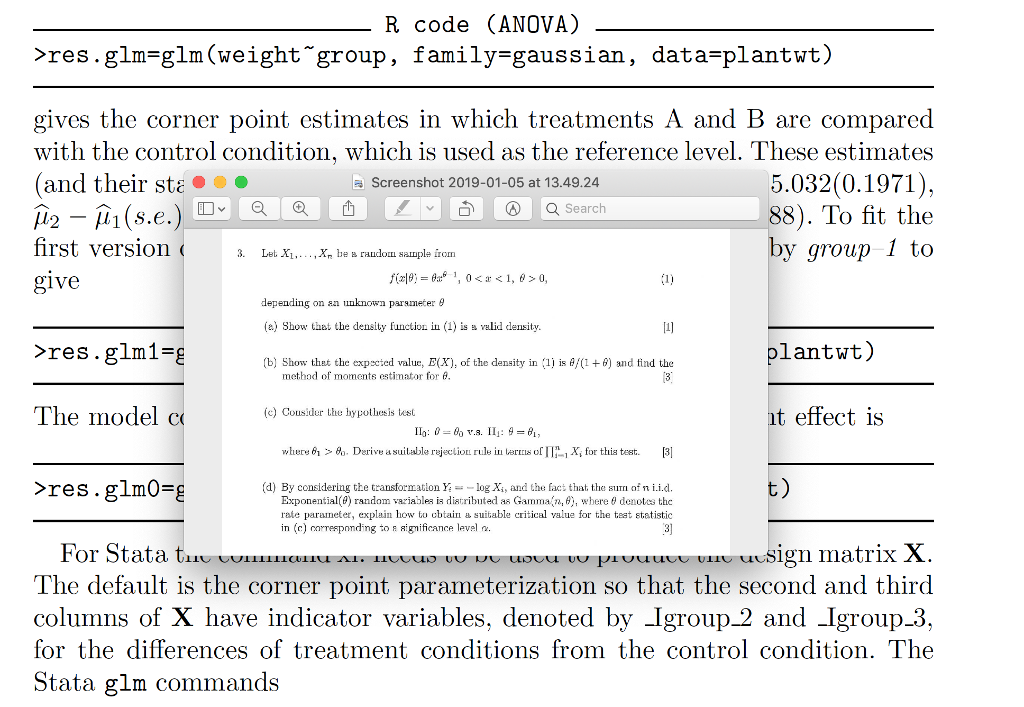 Solved R code (ANOVA) >res.glm-glm(weight"group, | Chegg.com