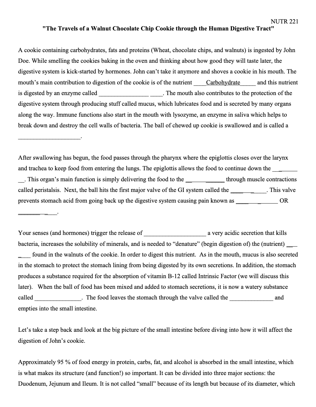 Solved "The Travels of a Walnut Chocolate Chip Cookie | Chegg.com