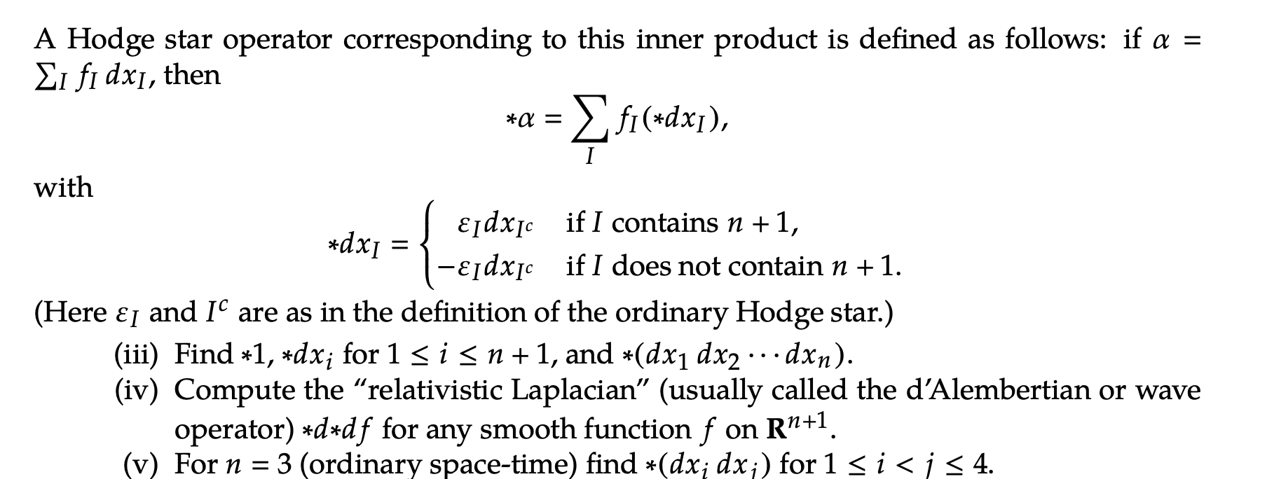 A Hodge star operator corresponding to this inner | Chegg.com