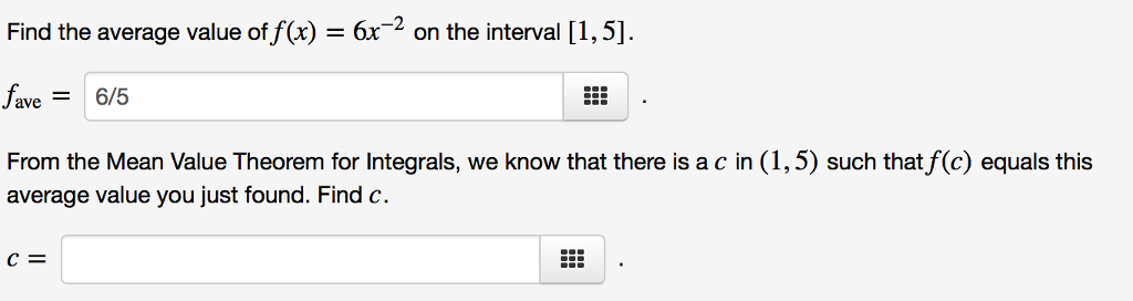 Solved Find the average value of(x) 6x-2 on the interval | Chegg.com