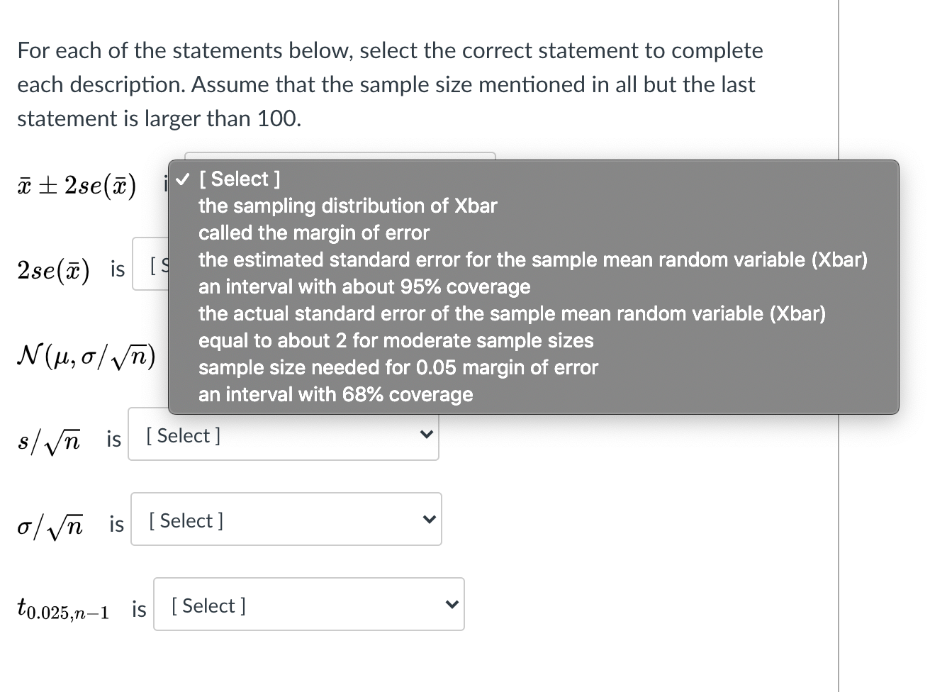 Solved For each of the statements below, select the correct | Chegg.com
