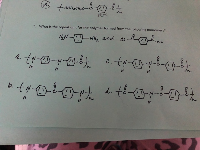 Solved What is the repeating unit for the polymer formed | Chegg.com