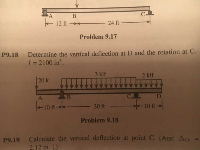 Solved IO Problem 9.17 Determine the vertical deflection at | Chegg.com