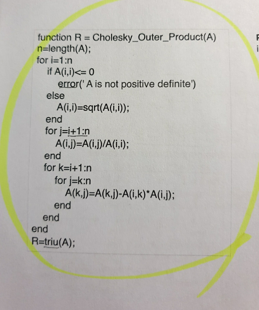 Solved 1. (20 pts) (a) Write down matlab code for the | Chegg.com