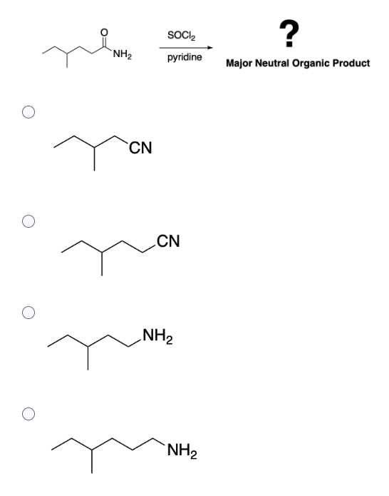 Solved What is the major neutral Organic product for the | Chegg.com