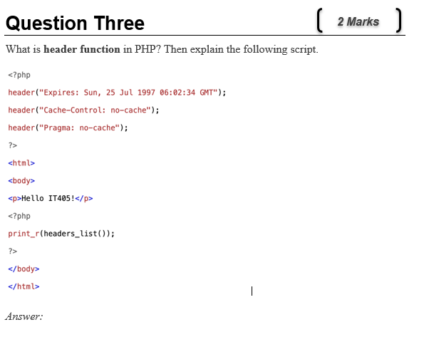 Solved What Is Header Function In Php Then Explain The
