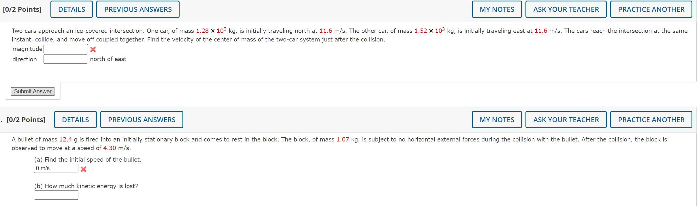 Solved instant, collide, and move off coupled together. Find | Chegg.com