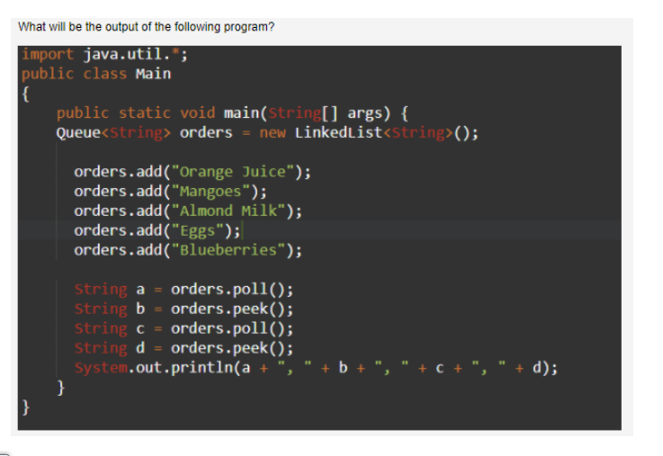 Solved What will be the output of the following program? | Chegg.com