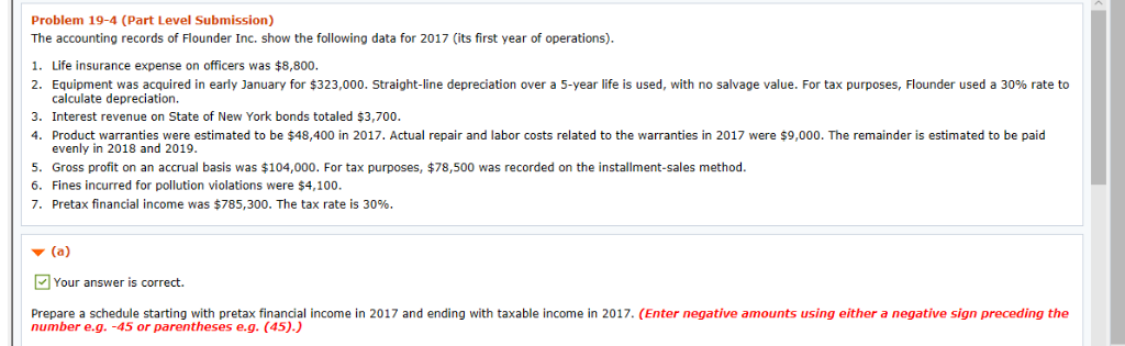 Solved Problem 19-4 (Part Level Submission) The accounting | Chegg.com