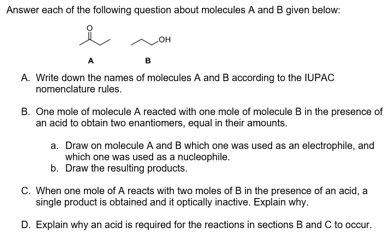 Solved Answer each of the following question about molecules | Chegg.com
