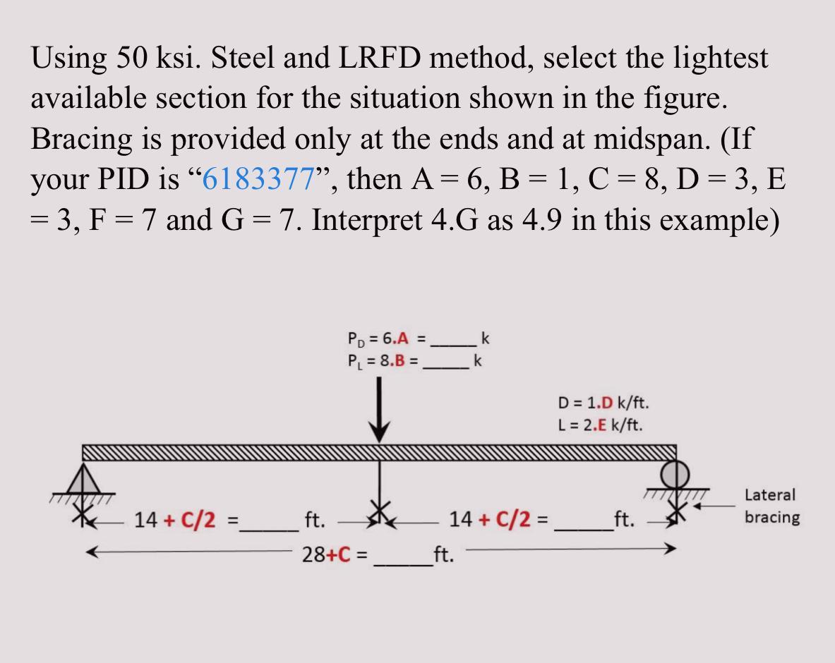 Solved Using 50 ksi. Steel and LRFD method, select the | Chegg.com
