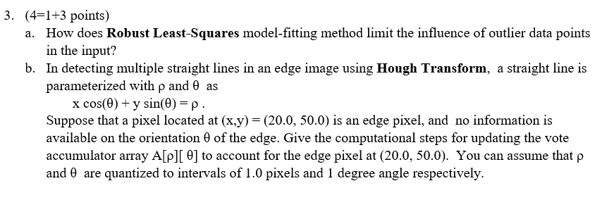 (4=1+3 points ) a. How does Robust Least-Squares | Chegg.com