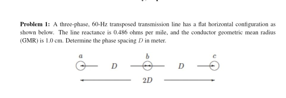 Solved Problem 1: A three-phase, 60-Hz transposed | Chegg.com