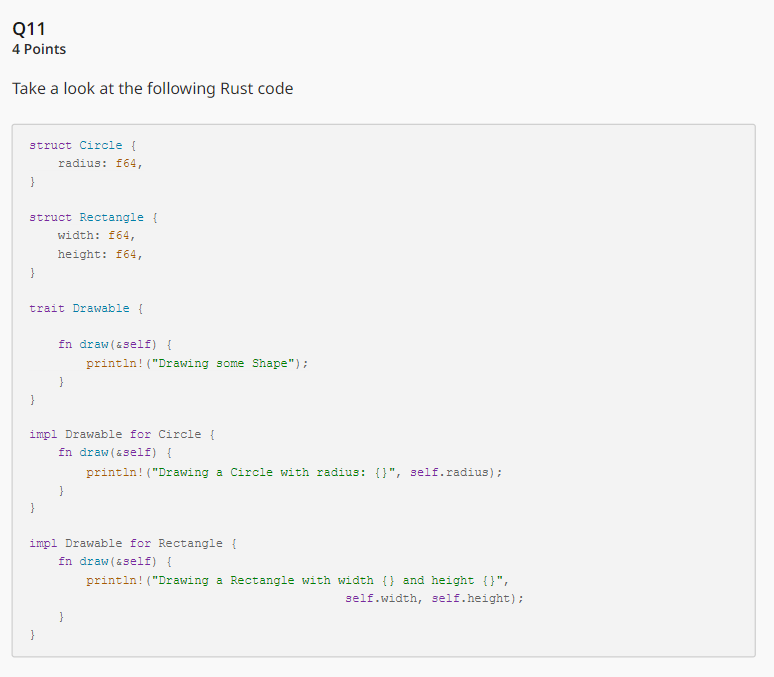 Solved by an EXPERT Q114 ﻿PointsTake a look at the following Rust | Chegg.com