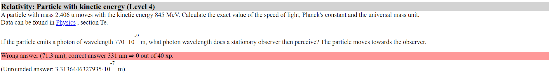 Solved Relativity: Particle with kinetic energy (Level 4) A | Chegg.com