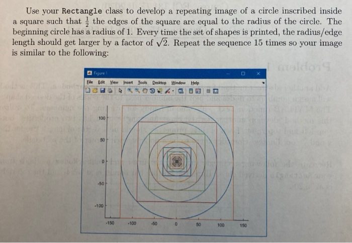 Use your Rectangle class to develop a repeating image | Chegg.com