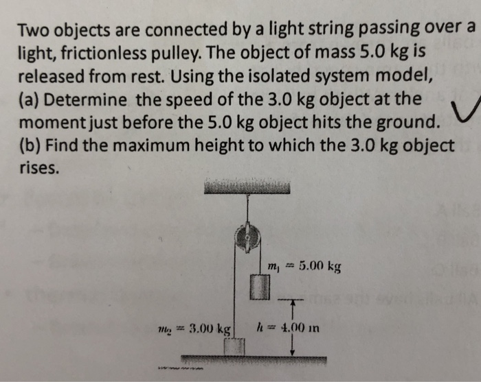 Solved Two objects are connected by a light string passing | Chegg.com