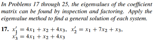 Solved In Problems 17 through 25, the eigenvalues of the | Chegg.com