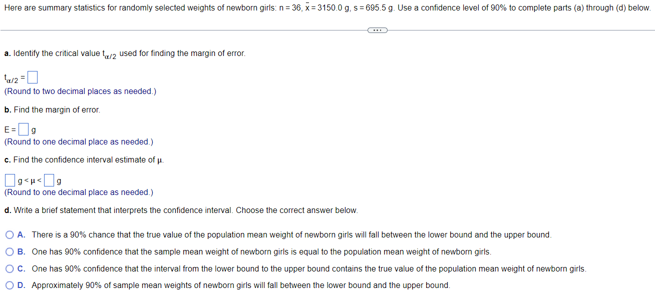 Solved Here are summary statistics for randomly selected | Chegg.com