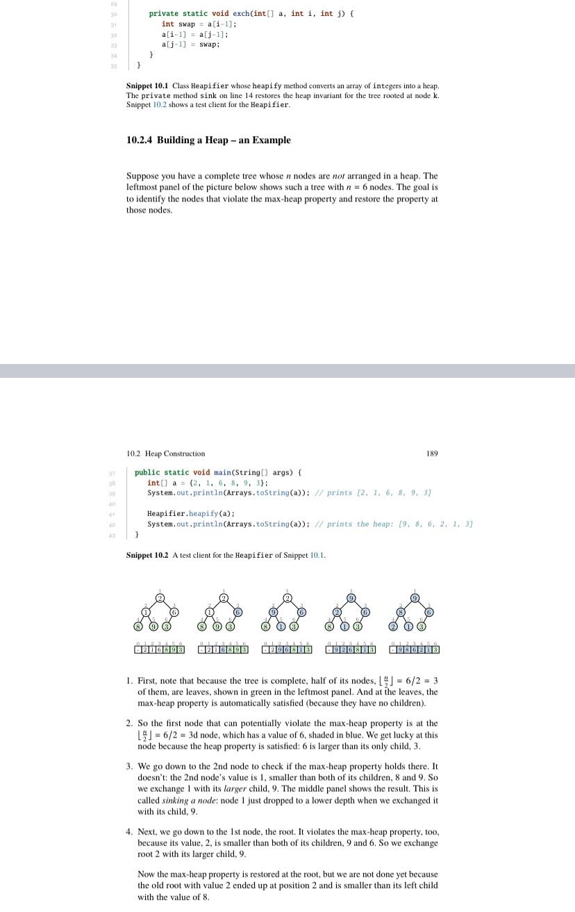 Solved 10.2.3 The heapify Procedure Builds the max-heap The | Chegg.com