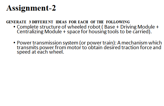 Assignment-2 GENERATE 3 DIFFERENT IDEAS FOR EACH OF | Chegg.com