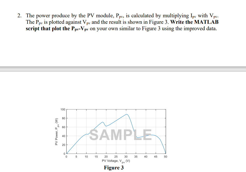 Solved 2. The power produce by the PV module, Ppv, is | Chegg.com