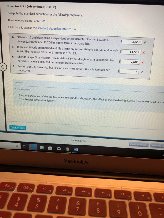Solved Exercise 3-21 (Algorithmic) (LO. 2) Compute the | Chegg.com