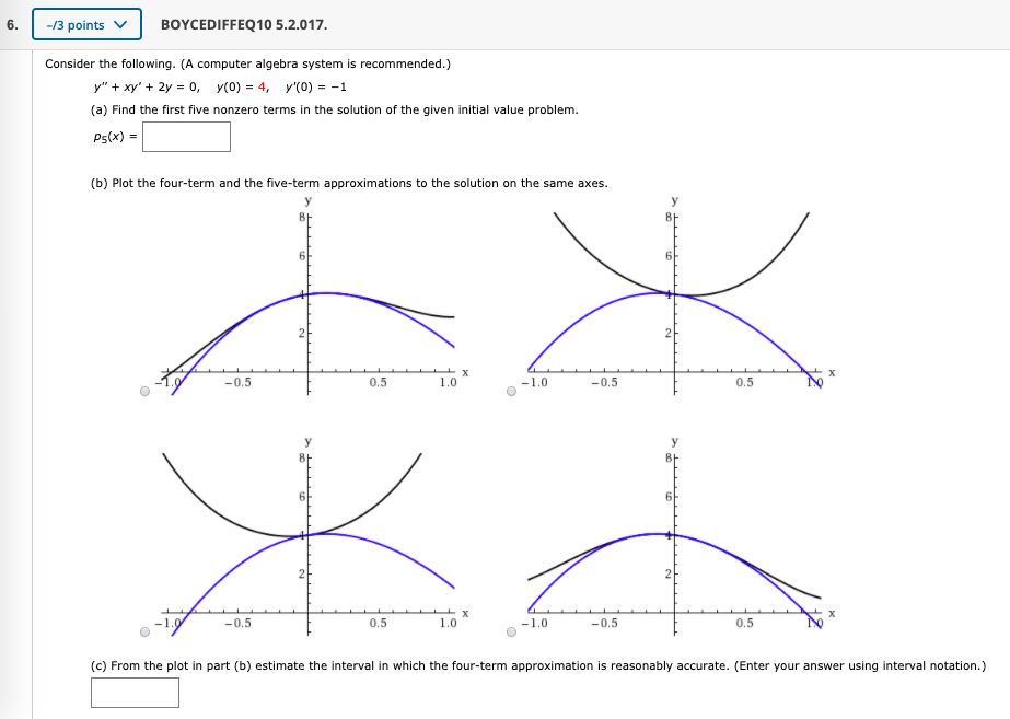 Solved 6. -/3 points v BOYCEDIFFEQ10 5.2.017. Consider the | Chegg.com