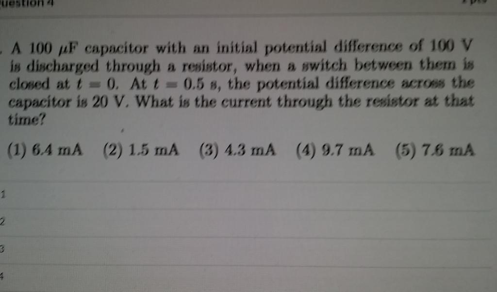 Solved A 100 pF capacitor with an initial potential | Chegg.com