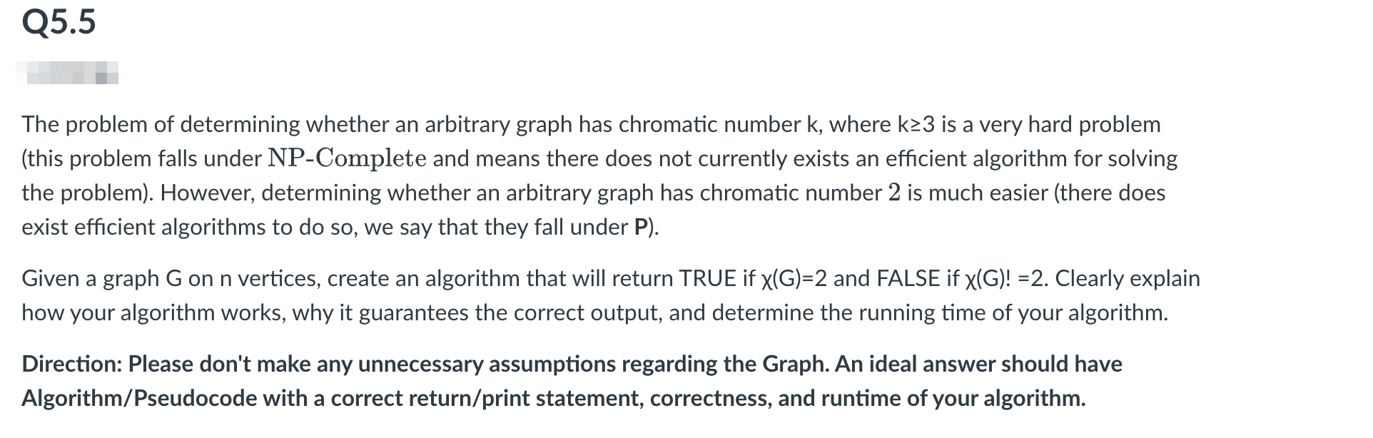 Solved (In Q5.1 and Q5.3 the specific graph G is the | Chegg.com
