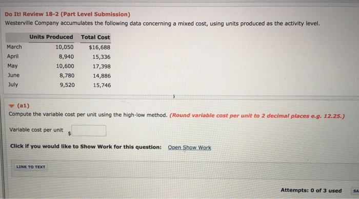 Solved Do It! Review 18-2 (Part Level Submission) | Chegg.com