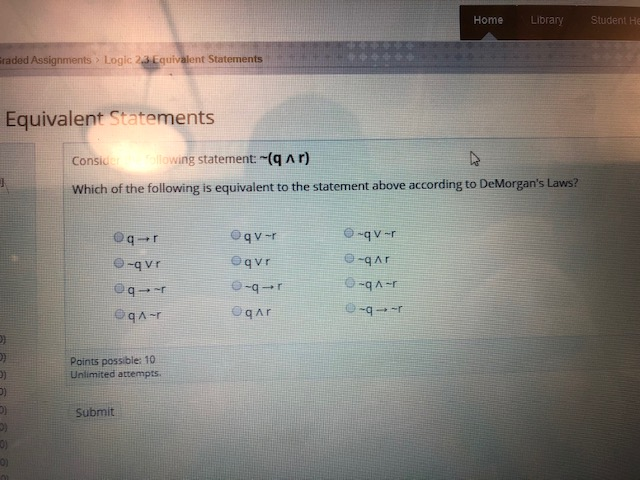 Solved As og 3 Equivalent Statements ble: 180 Select all of | Chegg.com
